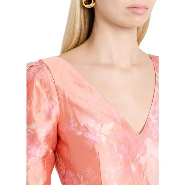 Erdem Floral-print Textured Satin Midi Dress