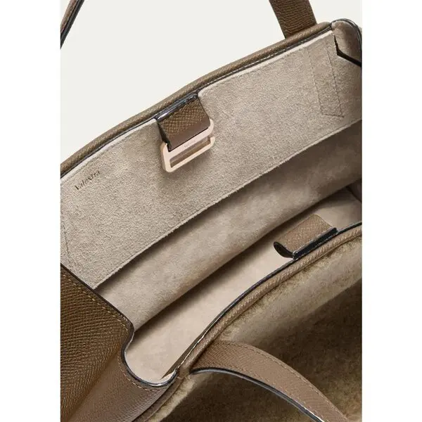 VALEXTRA Gio Small Leather & Shearling Tote Bag