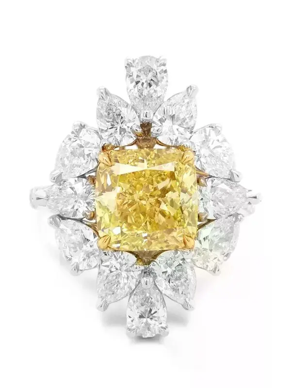 HYT JEWELRY Yellow Diamond And Diamond Ring