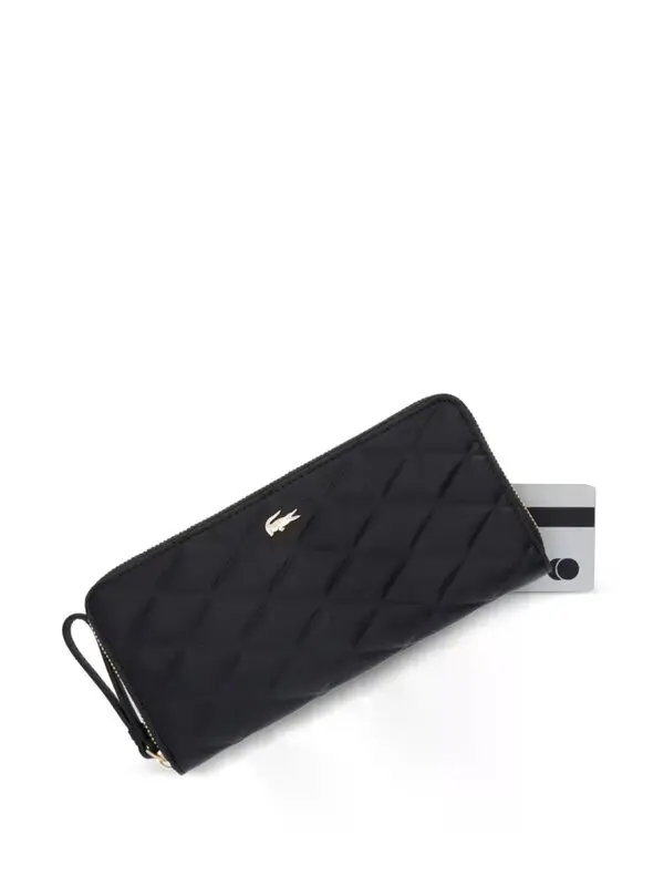 Lacoste Quilted Logo-plaque Wallet - Black