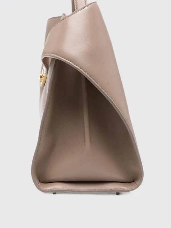 FERRAGAMO Hug Smooth Calfskin Leather Shoulder Bag With Laminated Logo