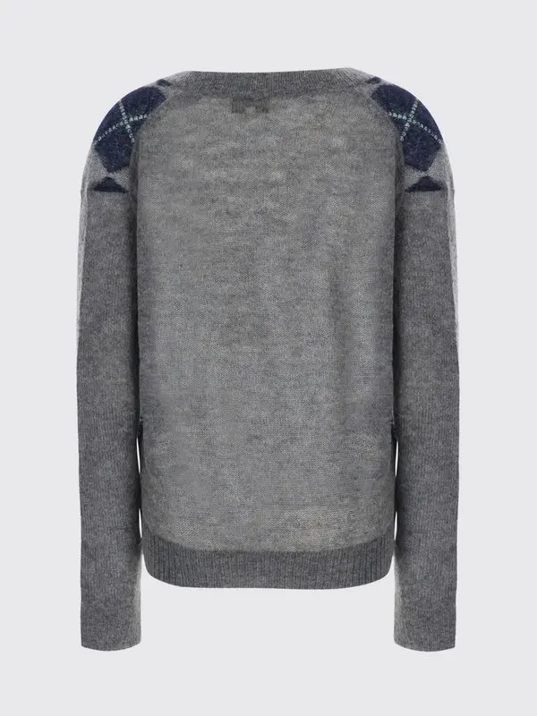 SHUSHU/TONG Argyle V-neck Wool And Mohair Jumper
