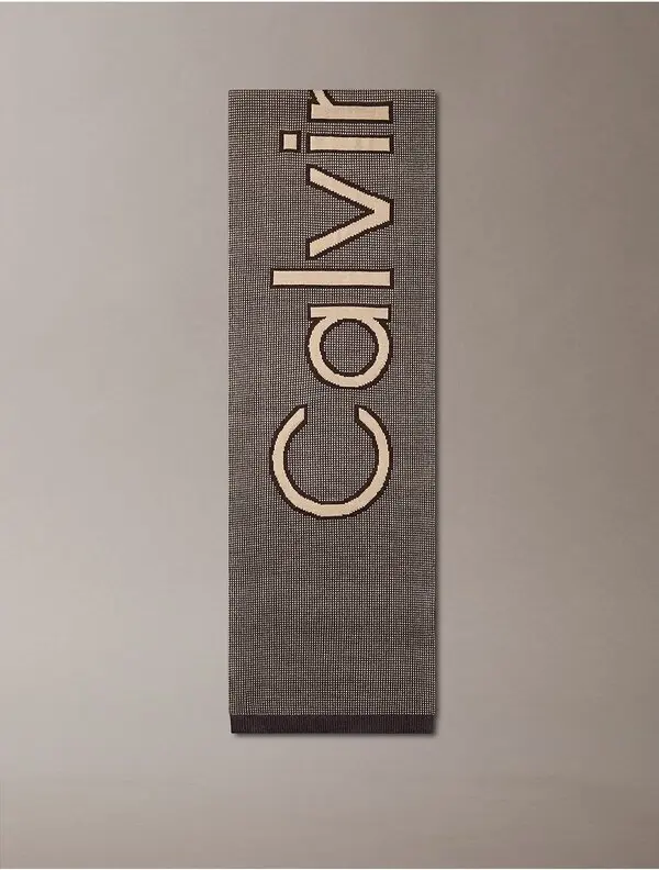 Calvin Klein Statement Logo Birdseye Scarf - Iron
