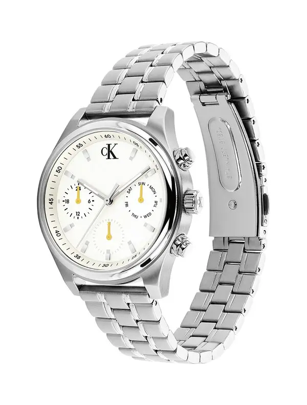 Calvin Klein Monogram Chronograph Bracelet Watch - Eggshell