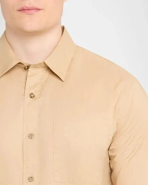Vince Apos;s Poplin Separate Button-placket Shirt - Beige