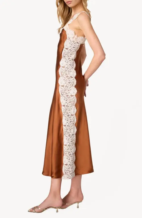Cami Nyc Nichola Lace Trim Silk Midi Slipdress