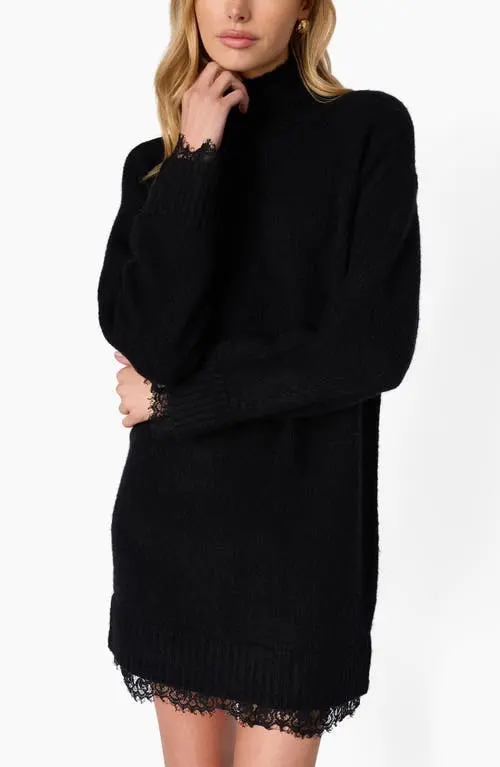 Cami Nyc Lynette Lace Trim Wool & Cashmere Turtleneck Dress