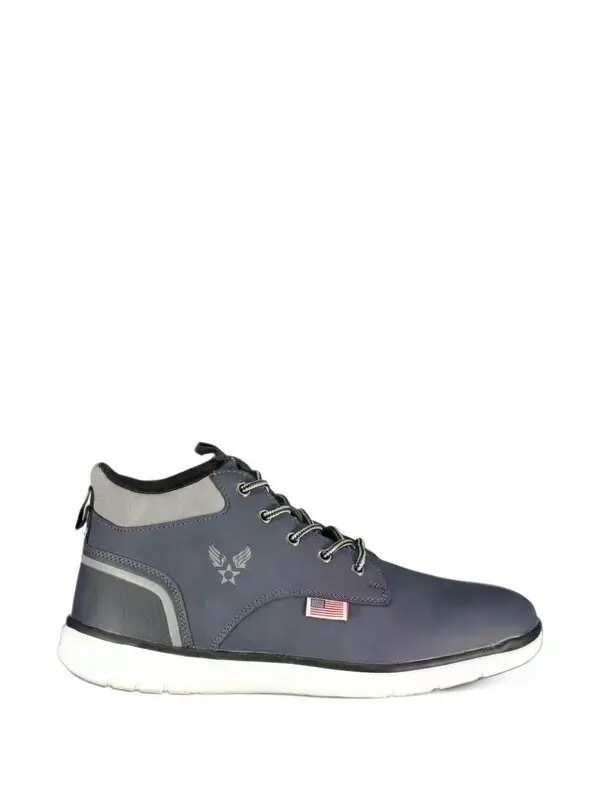 AVIREX Logo-patch Lace-up Ankle Boots - Blue