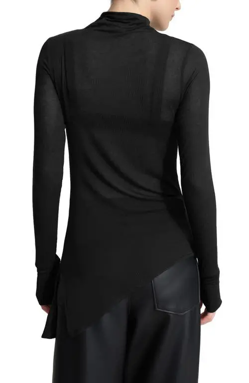 MARCELLA Arden Ruched Turtleneck Knit Top