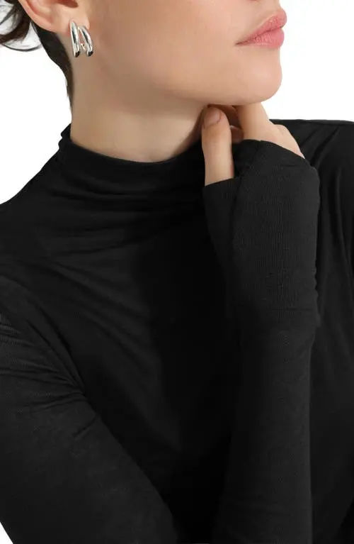 MARCELLA Arden Ruched Turtleneck Knit Top