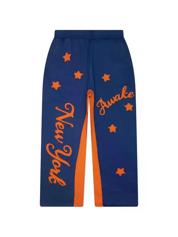 AWAKE NY Starry-patchwork Track Pants - Blue