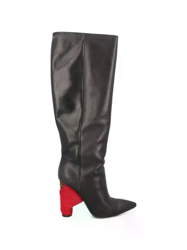 Balenciaga Pointed-toe Sculptural-heel Boots - Black