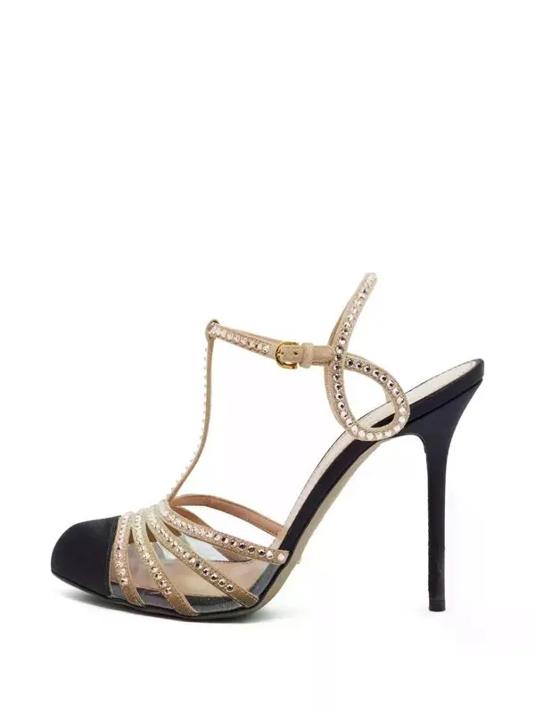 SERGIO ROSSI Crystal-embellished Heeled Sandals - Neutrals