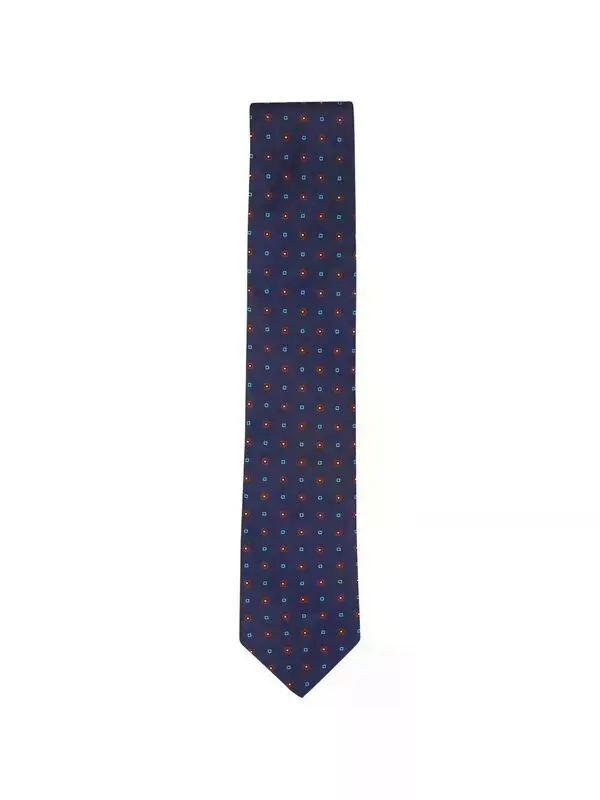Canali Geometric-patterned Silk Tie