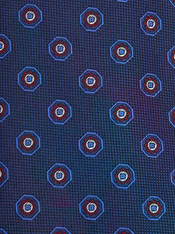 Canali Geometric-print Jacquard Tie