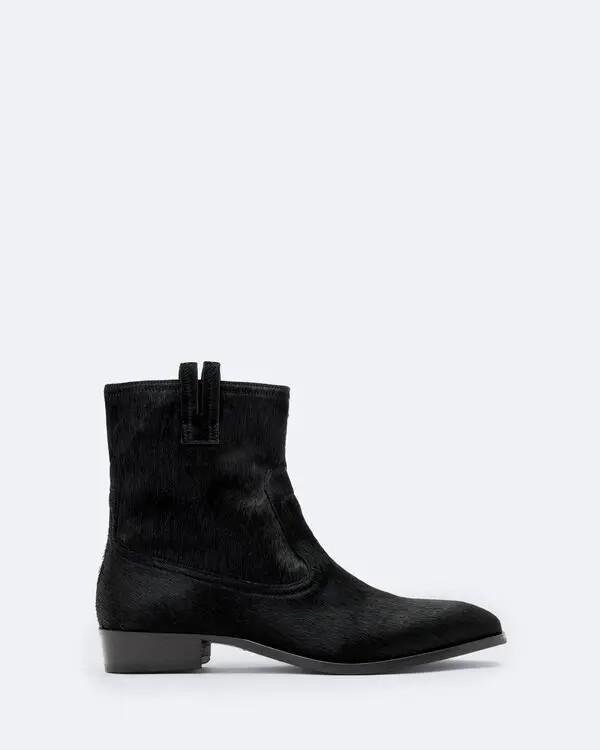 ALLSAINTS Hiro Calf Hair Zip-up Boots - Black