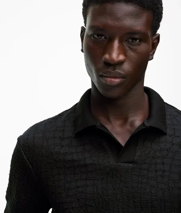 Karl Lagerfeld Croco-effect Polo Shirt