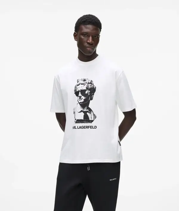 Karl Lagerfeld Rome Statue T-shirt - White