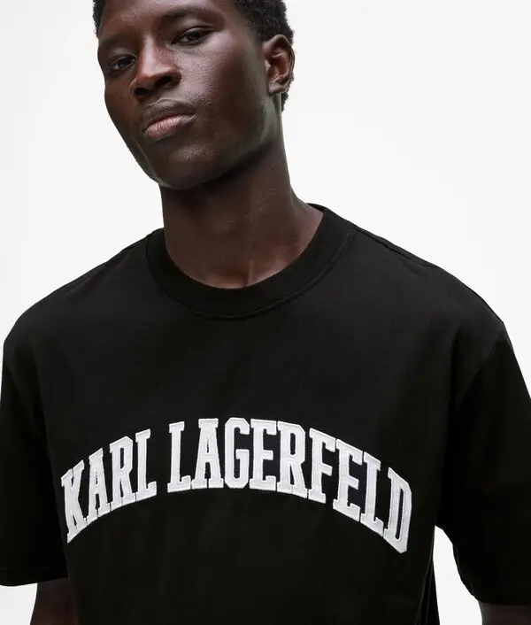 Karl Lagerfeld Varsity Relaxed-fit T-shirt - Black