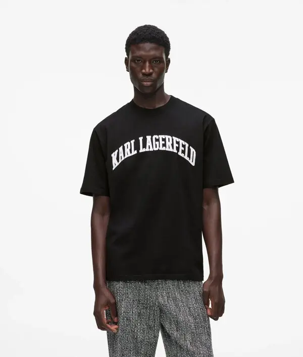Karl Lagerfeld Varsity Relaxed-fit T-shirt - Black