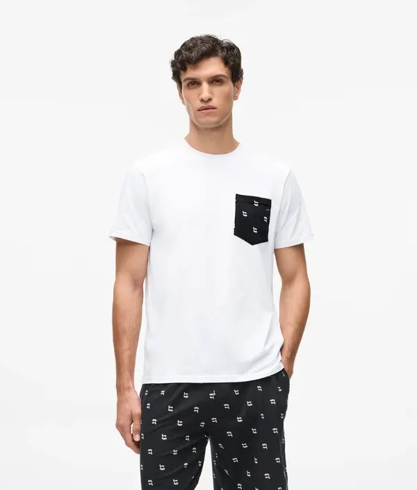 Karl Lagerfeld Ikon Pocket Sleep T-shirt - White