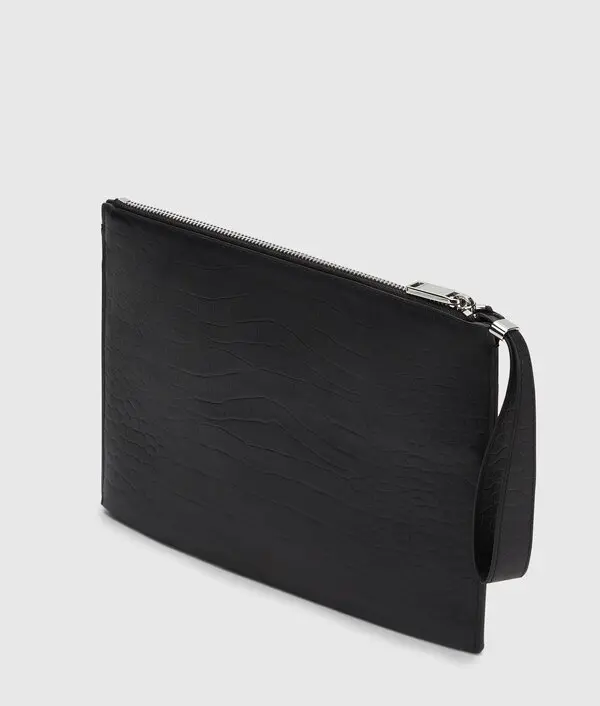 Karl Lagerfeld K/croc Leather Pouch