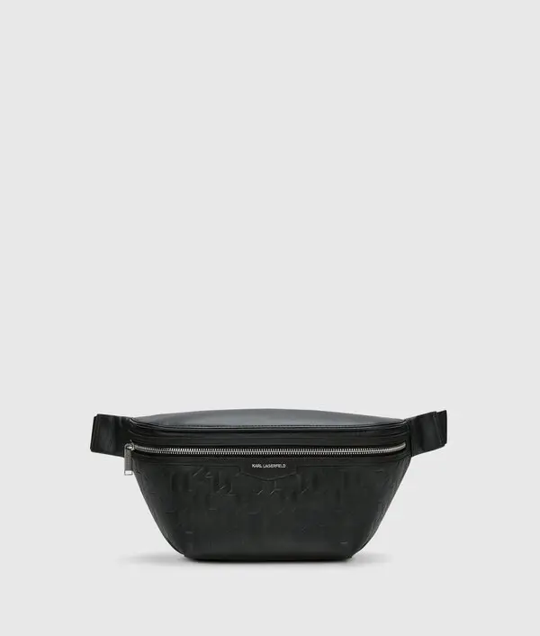 Karl Lagerfeld K/loom Leather Belt Bag - Black