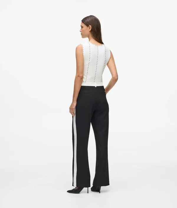 Karl Lagerfeld Satin Panels Tailored Pants