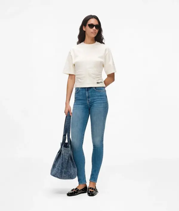 Karl Lagerfeld Washed High-rise Skinny Jeans - Visual Washed Blue