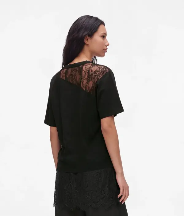 Karl Lagerfeld Lace Panel T-shirt