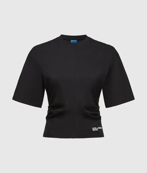 Karl Lagerfeld Wide-sleeved Gathered T-shirt - Black