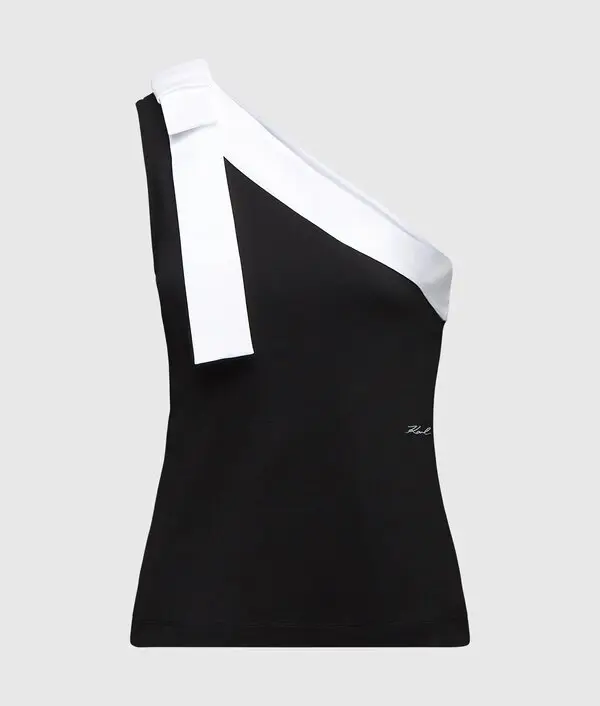 Karl Lagerfeld One-shoulder Bow Top