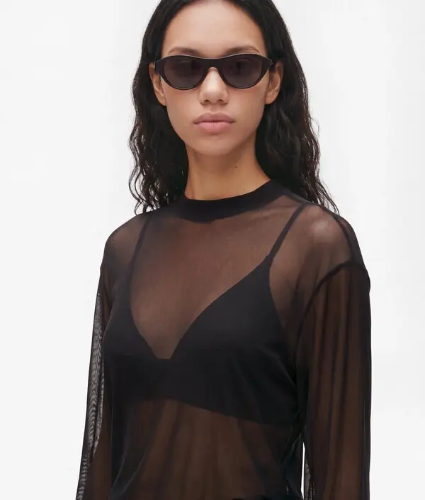 Karl Lagerfeld Long-sleeved Mesh Top