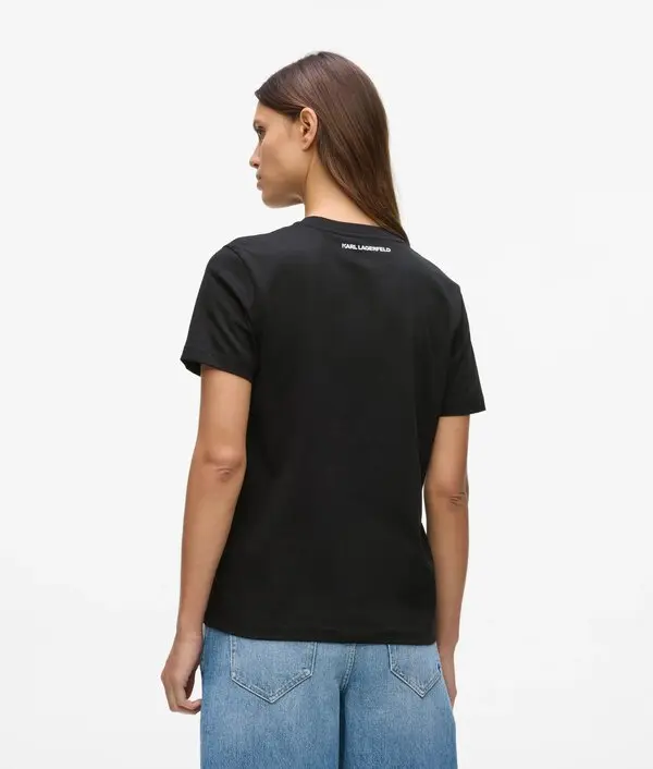 Karl Lagerfeld Ikon Karl And Choupette Sketch T-shirt - Black