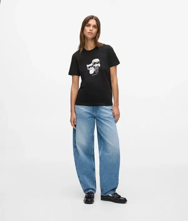 Karl Lagerfeld Ikon Karl And Choupette Sketch T-shirt - Black