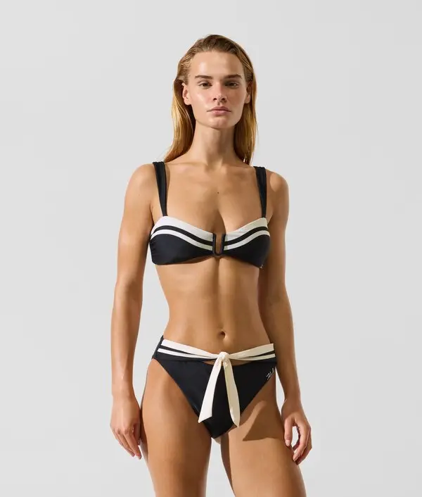 Karl Lagerfeld Tie-detail Bikini Bottoms - Black