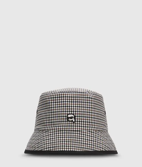 Karl Lagerfeld Ikon Reversible Checked Bucket Hat - Multi