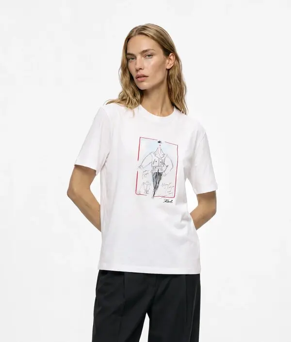 Karl Lagerfeld Sketch T-shirt - White