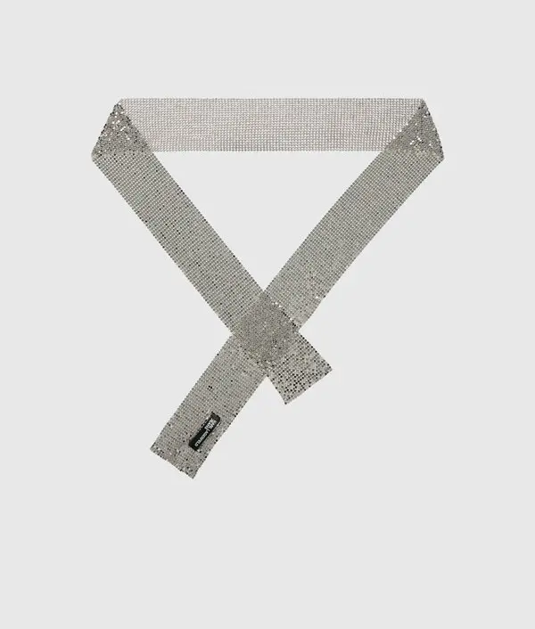 Karl Lagerfeld Skinny Chainmail Scarf - Silver