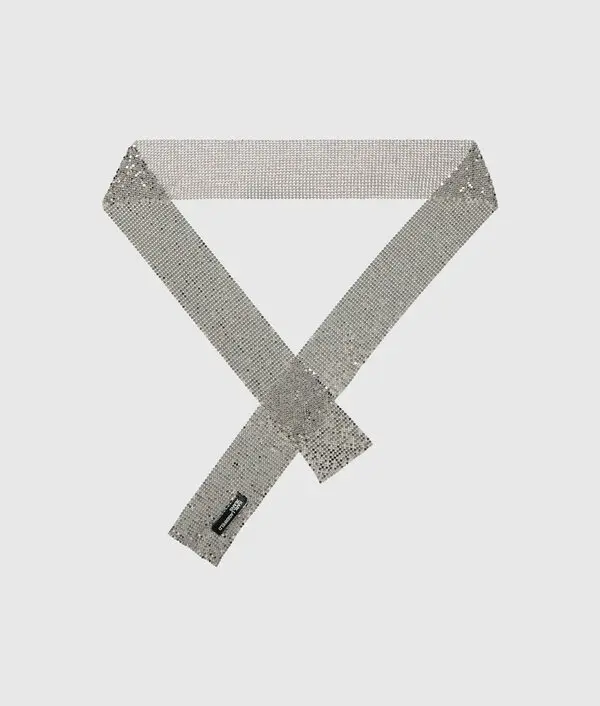 Karl Lagerfeld Skinny Chainmail Scarf - Silver