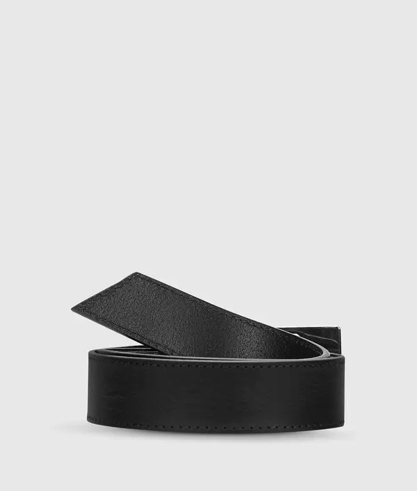 Karl Lagerfeld Chain Detail Leather Belt