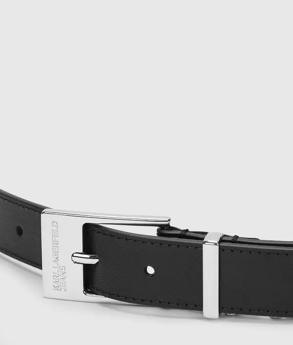 Karl Lagerfeld Chain Detail Leather Belt