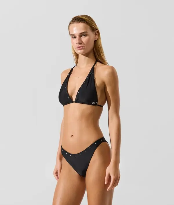 Karl Lagerfeld Studded Bikini Bottoms - Black