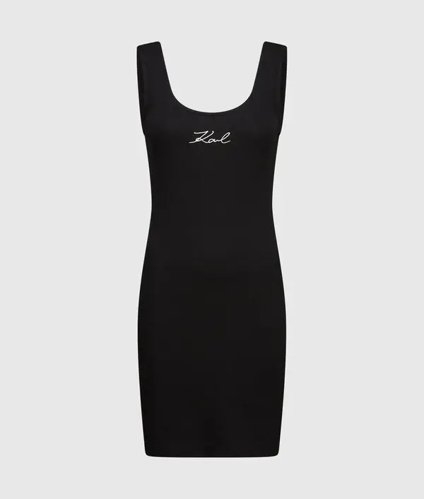 Karl Lagerfeld Signature Ribbed Mini Dress