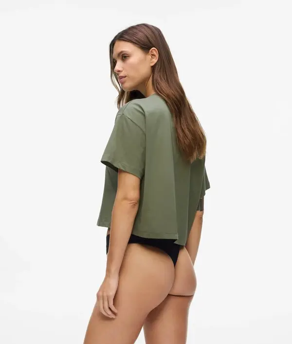 Karl Lagerfeld Athleisure Loungewear Cropped T-shirt