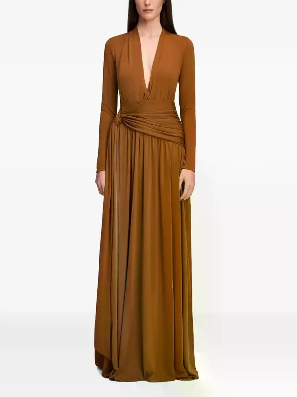 Cinq À Sept Zaviana Knotted-waist Dress - Brown