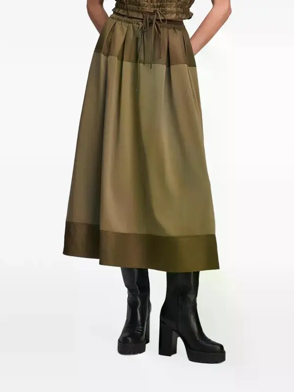 Cinq À Sept Elisabetta Pleated-panel Midi Skirt - Green