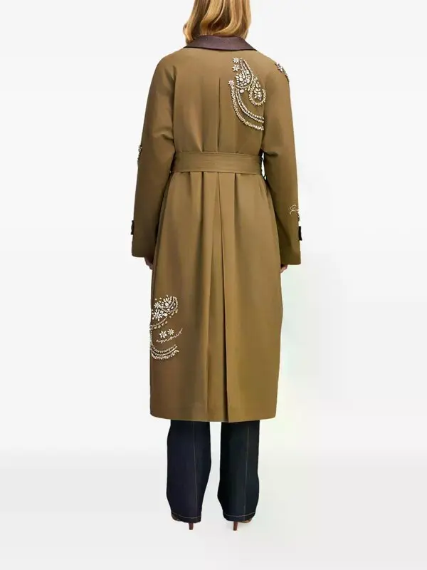 Cinq À Sept Almina Crystal-embellished Belted Coat