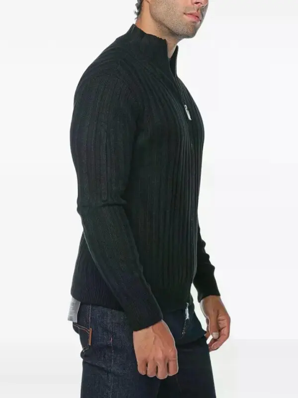 Armani Exchange Ribbed-knit Zip-fastening Cardigan