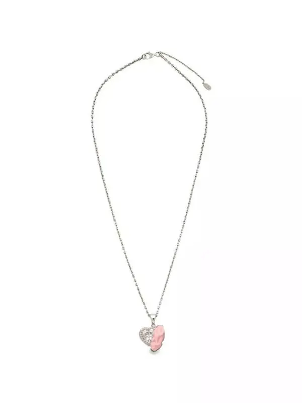 Tal Maslavi Enamel Heart-pendant Necklace - Silver